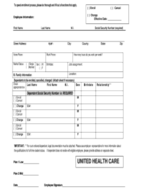 Fillable Online UnitedHealthCare application form (PDF) Fax Email Print - pdfFiller