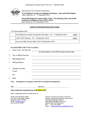 Fillable Online icao 4. Nomination Form.pdf - ICAO - icao Fax Email ...