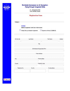 Fillable Online icao Worldwide Symposium on Air Navigation ...