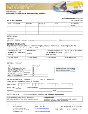Fillable Online law uq edu Registration Form - TC Beirne School of Law ...