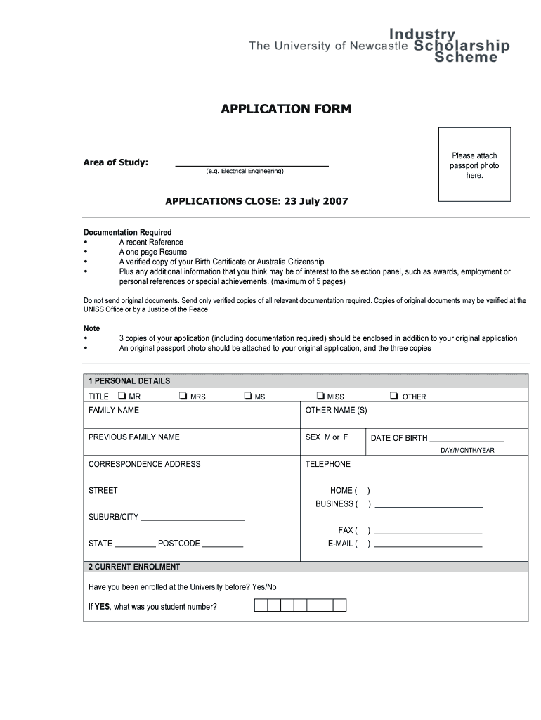 Fillable Online newcastle edu Application Form - MID YEAR INTAKE-2.doc - newcastle edu Fax Email ...