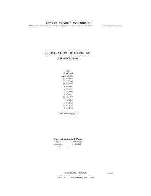 Fillable Online rgd legalaffairs gov REGISTRATION OF CLUBS ACT Fax ...