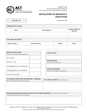 Fillable Online legislation act gov LAND TITLES OFFICE OF REGULATORY ...