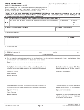 Fillable Online lpi nsw gov TERM TRANSFER - Land and Property ...
