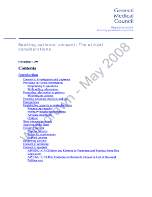Fillable Online gmc-uk Seeking patients' consent: The ethical Fax Email ...