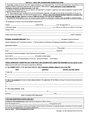 Fillable Online Ed.D. Final Oral Examination Nomination Form - OISE ...