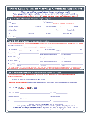 Fillable Online PEI Marriage Certificate App 2013 - VitalCertificates ...