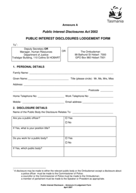 Fillable Online PID Lodgement Form Fax Email Print - pdfFiller