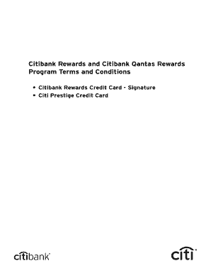 Fillable Online Citibank Rewards Credit Card - Signature Fax Email ...