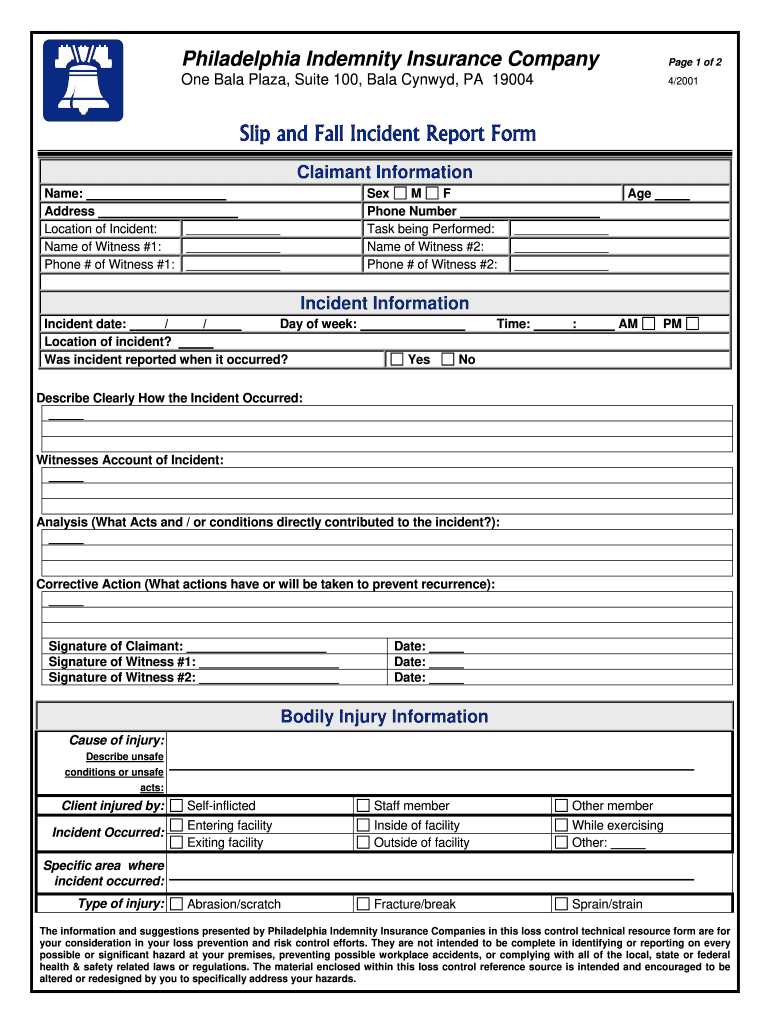 Patient Fall Incident Report Example Fill Online Printable Fillable
