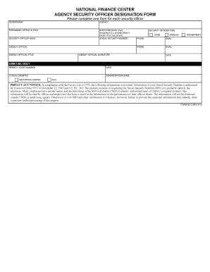Fillable Online ocio usda National finance center agency security ...