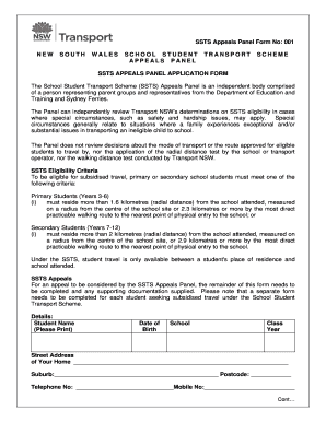 Fillable Online transport nsw gov ssts appeal fax form Fax Email Print ...