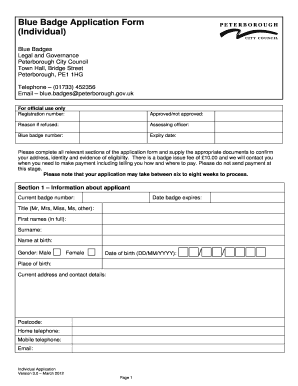 Fillable Online Blue Badges Fax Email Print - pdfFiller