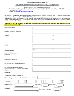 Fillable Online merton gov Suspension and dispensation application form ...
