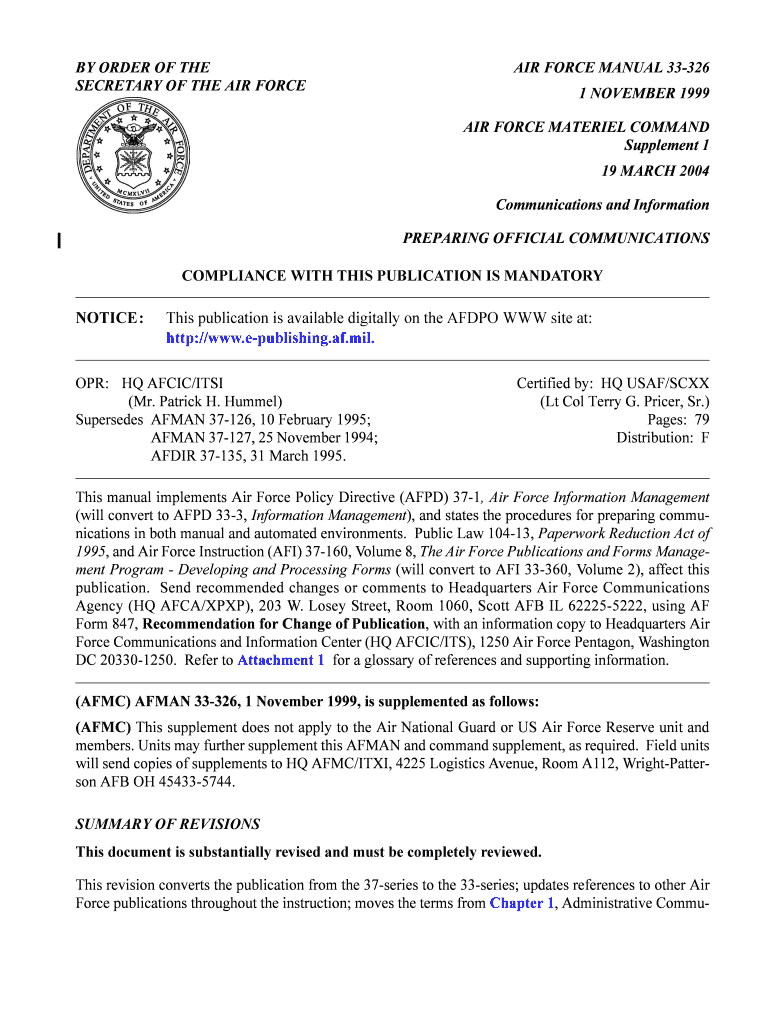 Fillable Online Preparing Official Communications Fax Email Print ...