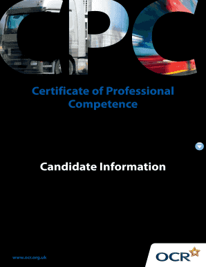 Fillable Online ocr org Candidate Information Sheet - OCR - ocr org Fax ...