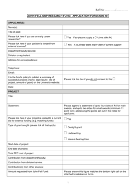 Fillable Online admin ox ac RESEARCH DEVELOPMENT FUND: APPLICATION FORM - admin ox ac Fax Email ...