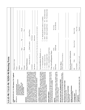Fillable Online aaai AAAI 96 / IAAI 96 / KDD 96 Housing Form - aaai Fax ...