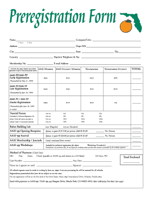 Fillable Online aaai Registration form - Association for the ...