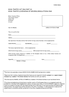 Fillable Online laois Form d8(a) - Laois County Council - laois Fax ...