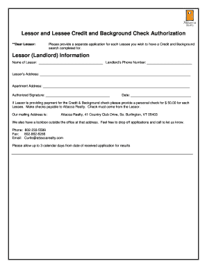 Fillable Online 2010 - Landlord Background Check Applicationdoc ...