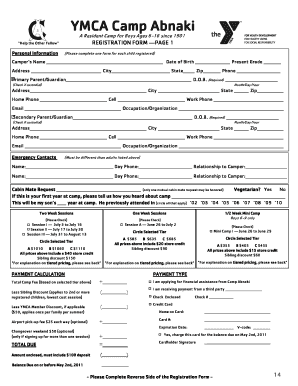 Fillable Online ymca application form in malvern print Fax Email Print ...