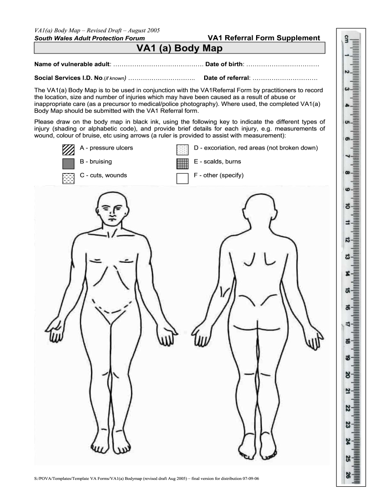 Body Map Template Fill Online Printable Fillable Blank PdfFiller