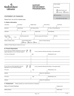 Fillable Online 1612-10 SEP Statement of Fina... Fax Email Print ...