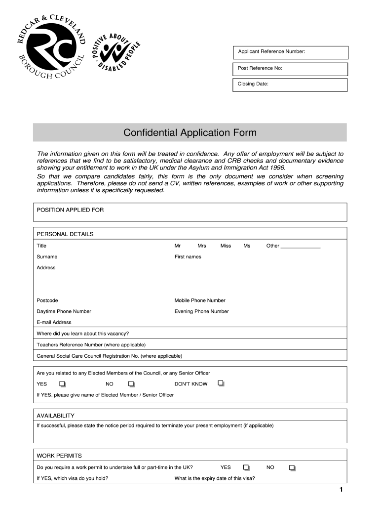 UK Confidential Application Form - Fill and Sign Printable Template ...