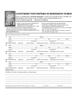 Fillable Online meetings2 informs Printable Contributed Papers ...