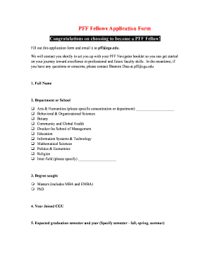 Fillable Online cgu PFF Fellows Application Form - cgu Fax Email Print ...