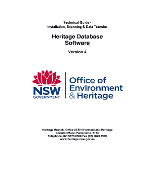 Fillable Online environment nsw gov Heritage Database Software Version ...