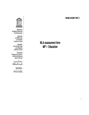 Fillable Online unesdoc unesco MLA assessment form: MP I: Education ...