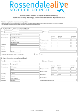 Fillable Online Application for consent to display an advertisement(s ...