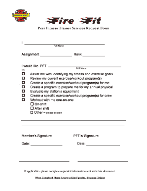 Fillable Online iaff Peer Fitness Services Request Form - iaff Fax ...