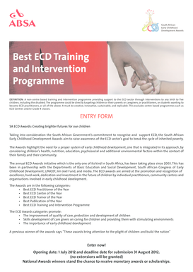 Fillable Online unicef Best ECD Training and Intervention Programme ...