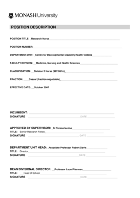 Fillable Online Classification Position Description form - E-Bulletin ...