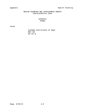 Fillable Online alabamaadministrativecode state al Appendix forms ...