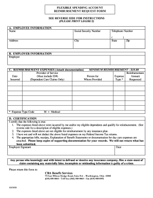 Fillable Online cba flexible spending account faq form Fax Email Print ...