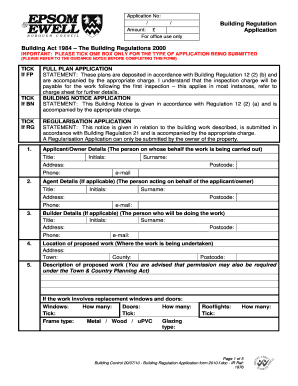 Fillable Online epsom-ewell gov Building Regulation Application ...