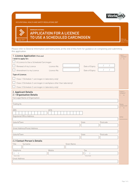 Fillable Online worksafe vic gov Application for a Licence to use a ...
