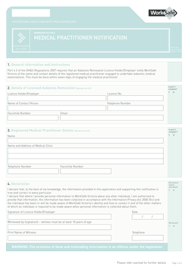 Fillable Online worksafe vic gov Medical Practitioner Notification ...