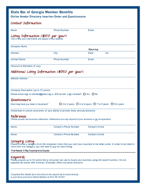 Fillable Online gabar Information - State Bar of Georgia - gabar Fax ...