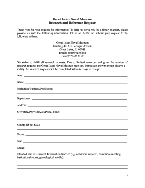 Fillable Online history navy Great Lakes Naval Museum Research and ...