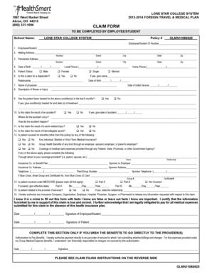 Fillable Online lonestar CLAiM FORM - Lone Star College System ...