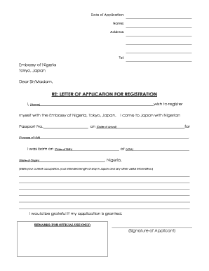 Fillable Online nigeriaembassy re: letter of application for ...