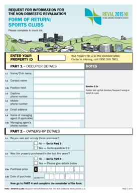 Fillable Online FORM OF RETURN: SPORTS CLUBS Fax Email Print - pdfFiller