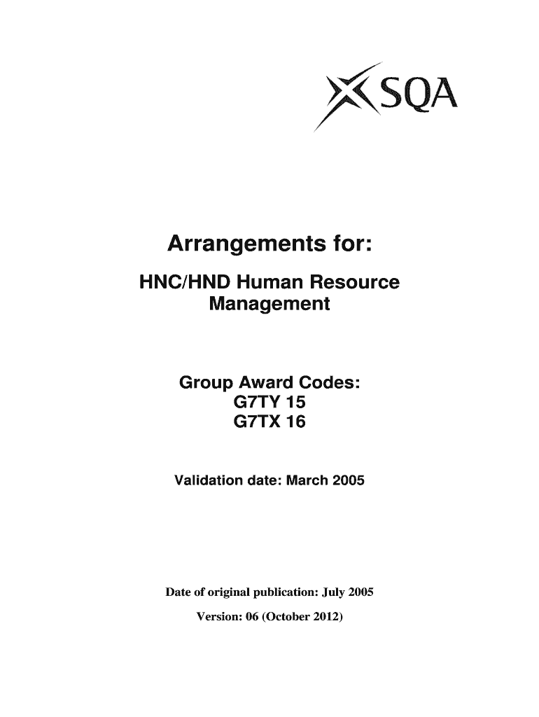 Fillable Online HNC/HND Human Resource Management Fax Email Print ...