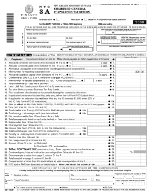 Fillable Online nysscpa NYC-3A 2000 - NYSSCPA.org - nysscpa Fax Email ...