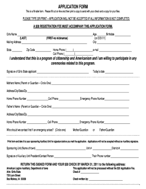 Fillable Online ialegion APPLICATION FORM - The American Legion of Iowa ...
